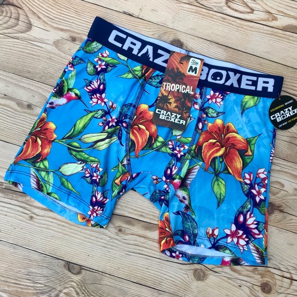 Crazy Boxer | Underwear & Socks | Crazy Boxer Blue Tropical Mens Boxer ...